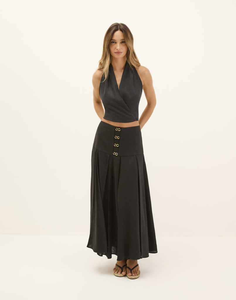 Nora Midi Skirt - Black