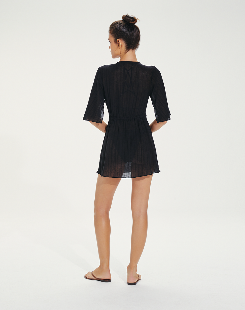 Malia Short Caftan - Black