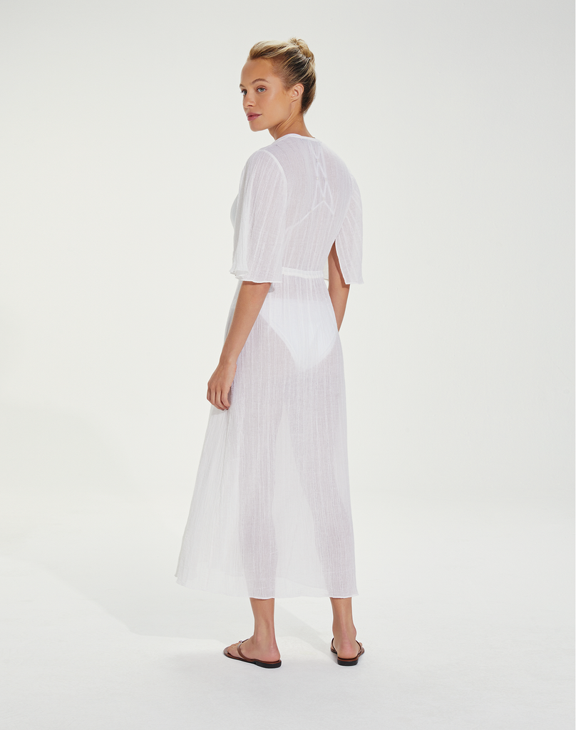 Long Malia Caftan - White